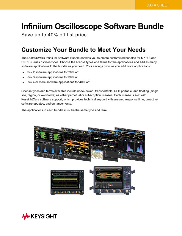 Infiniium Oscilloscope Software Bundle PDF Asset Page | Keysight